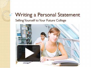 Writing a Personal Statement presentation | free to download