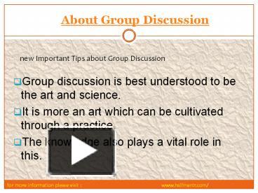PPT – Generate New Ideas through the Group Discussion PowerPoint ...