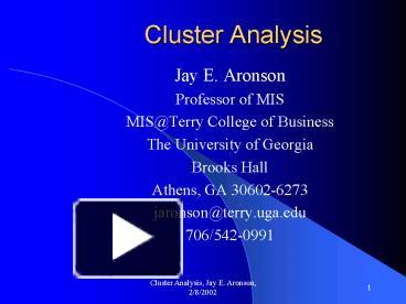 Cluster Analysis presentation | free to view