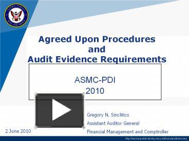 Agreed Upon Procedures and Audit Evidence Requirements presentation ...