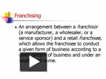 Franchising presentation | free to download