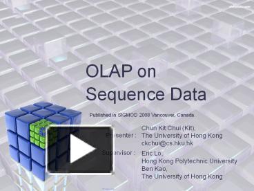 PPT – OLAP on PowerPoint presentation | free to download - id: 554efa-MzIyO