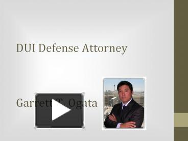 DUI Defense Attorney presentation | free to download
