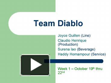Team Diablo presentation | free to view