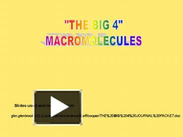 THE BIG 4 presentation | free to view