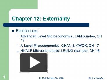 PPT – Chapter 12: Externality PowerPoint presentation | free to view ...