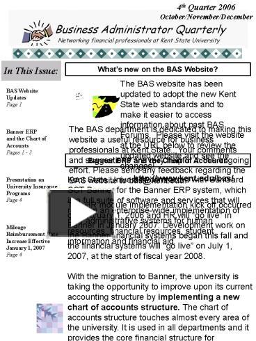 PPT – Kent State University contracted with SunGard SCT Banner for the ...
