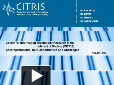 PPT – UC BERKELEY PowerPoint presentation | free to view - id: 5598e-ODExM