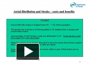 PPT – Atrial fibrillation and Stroke PowerPoint presentation | free to ...