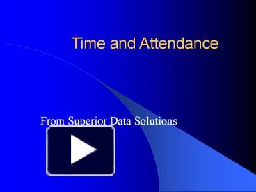 Time and Attendance presentation | free to download