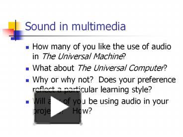 Sound in multimedia presentation | free to download