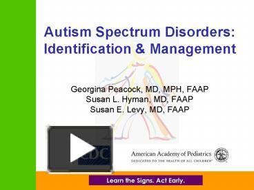 PPT – Autism Spectrum Disorders: Identification PowerPoint presentation ...