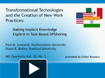 PPT – Transformational Technologies and the Creation of New Work ...