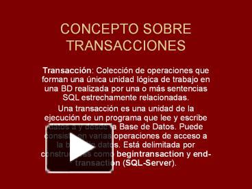 CONCEPTO SOBRE TRANSACCIONES presentation | free to download
