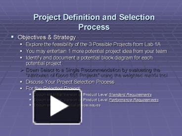 Project Definition and Selection Process presentation | free to view