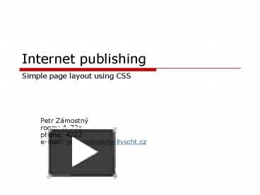 PPT – Internet publishing Simple page layout using CSS PowerPoint ...