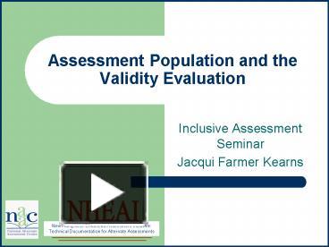 PPT – Assessment Population and the Validity Evaluation PowerPoint ...