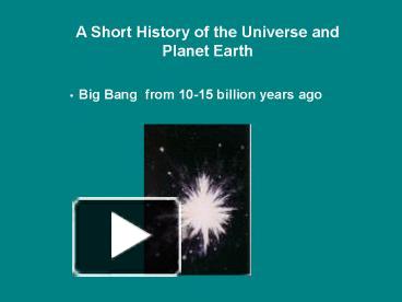 Big Bang from 10-15 billion years ago presentation | free to view