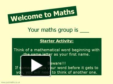 Welcome to Maths presentation | free to download