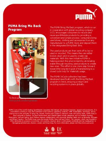 PPT – PUMA is one of the world PowerPoint presentation | free to ...