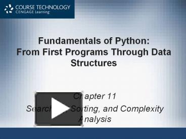 Fundamentals of Python: From First Programs Through Data Structures ...