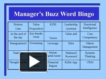 BUZZ WORD BINGO presentation | free to download