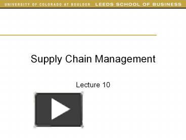 PPT – Supply Chain Management PowerPoint presentation | free to ...
