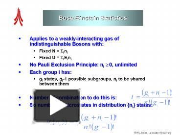 Bose-Einstein Statistics presentation | free to view