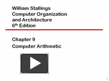 PPT – William Stallings Computer Organization and Architecture 6th ...