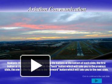 Aviation Communication presentation | free to view
