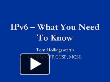 IPv6 presentation | free to download