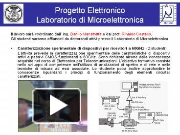 PPT – Progetto Elettronico Laboratorio di Microelettronica PowerPoint ...