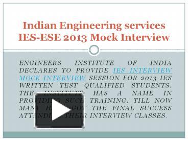 IES Mock interview presentation | free to download