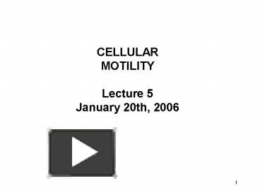 Cell Motility presentation | free to view