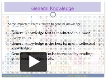 The interesting information General Knowledge presentation | free to ...