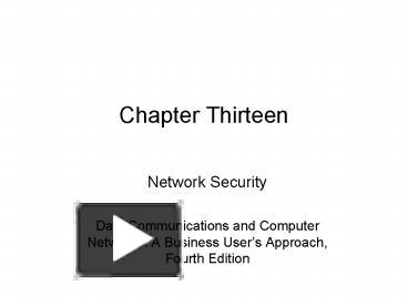 Chapter Thirteen presentation | free to view