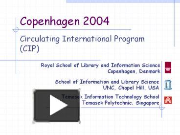 Copenhagen 2004 presentation | free to download