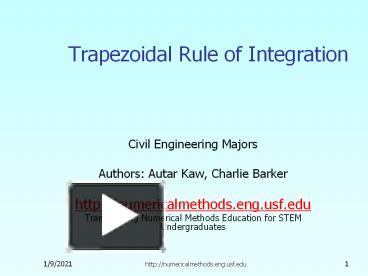 PPT – Trapezoidal Rule of Integration PowerPoint presentation | free to ...