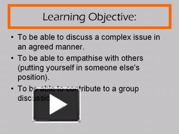 PPT – Learning Objective: PowerPoint presentation | free to view - id ...