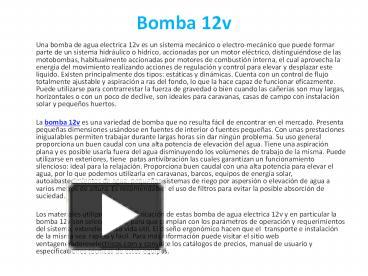 PPT – Bomba 12v PowerPoint presentation | free to download - id: 566fd8 ...
