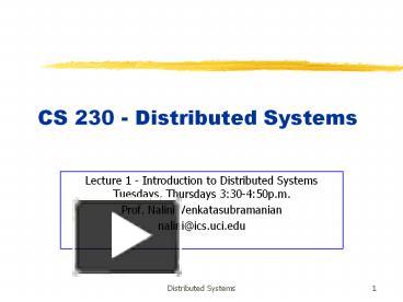 CS 230 - Distributed Systems presentation | free to download
