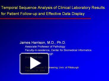 Temporal Sequence Analysis of Clinical Laboratory Results for Patient ...
