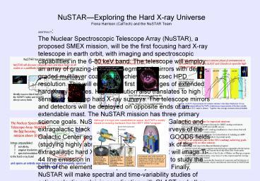 PPT – NuSTAR PowerPoint presentation | free to download - id: 567b34-MTdlM