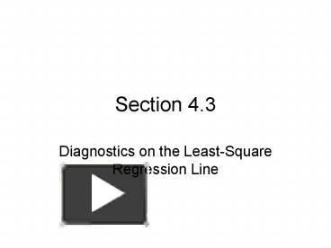 PPT – Diagnostics on the Least-Square Regression Line PowerPoint ...