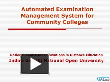 Automated Examination Management System for Community Colleges ...