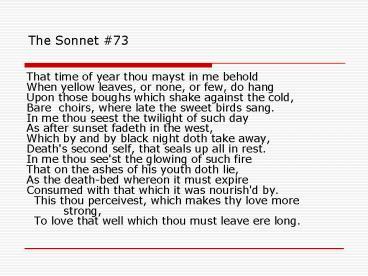 PPT – The Sonnet PowerPoint presentation | free to view - id: 56884-ZDc1Z