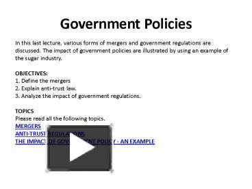 PPT – Government Policies PowerPoint presentation | free to download ...