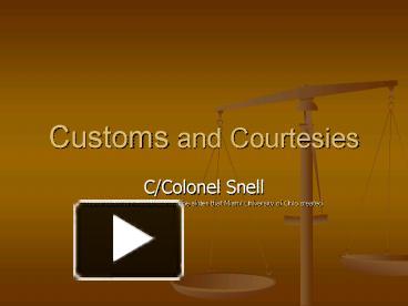 PPT – Customs and Courtesies PowerPoint presentation | free to view ...
