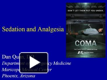 Sedation and Analgesia presentation | free to view