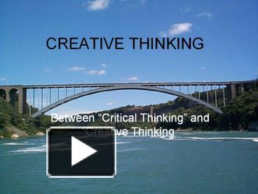 PPT – CREATIVE THINKING PowerPoint presentation | free to download - id ...